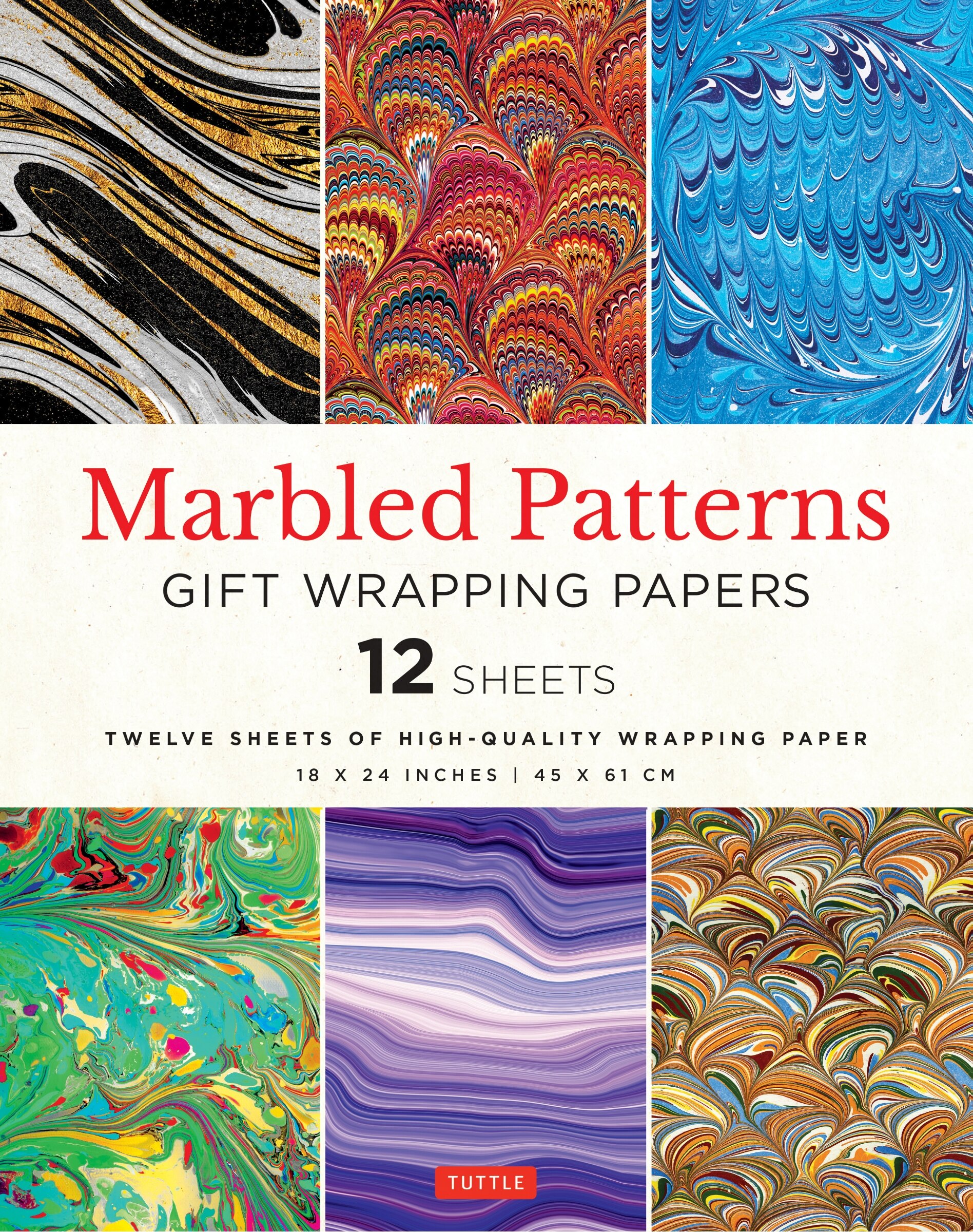 Marbled Patterns Gift Wrapping Papers 12 Sheets 18 X 24 Inch 45 X 61 Cm Wrapping Paper tp Indigo