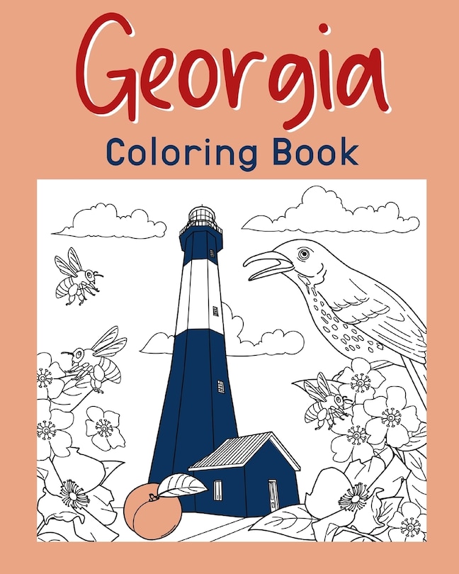 Georgia Coloring Book: Adult Coloring Pages, Painting on USA States ...