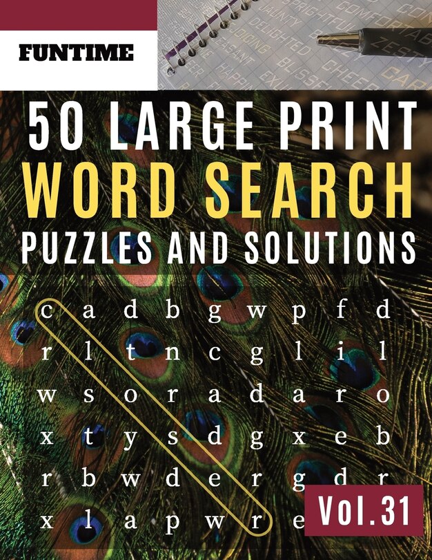 50 Large Print Word Search Puzzles and Solutions: FunTime Activity ...