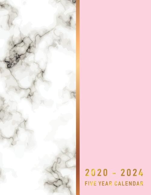 2020-2024 Five Year Calendar: Pink Gold Marble about calendar of 60 ...