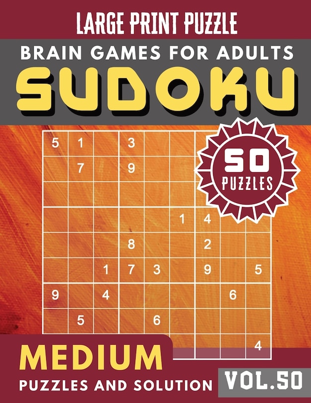 Sudoku Medium: Suduko For Adults - 50 Sudoku Medium Difficulty Puzzles ...