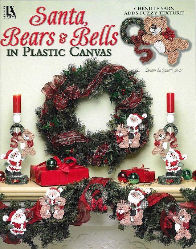Santa, Bears, & Bells In Plastic Canvas: Chenille Yarn Adds Fuzzy ...