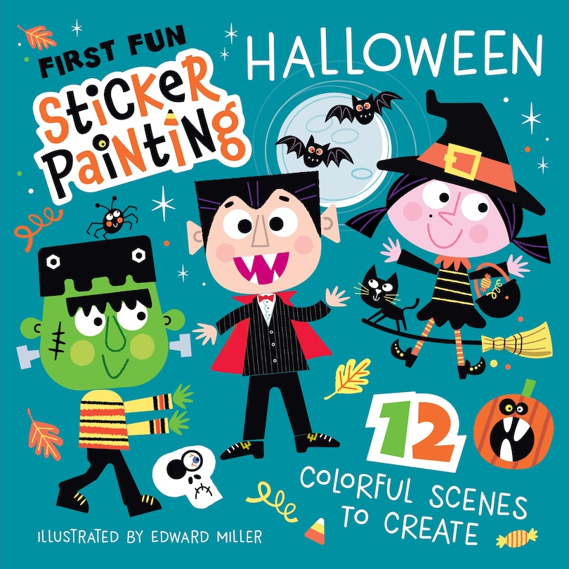 First Fun Sticker Painting: Halloween: 12 Colorful Scenes To Create ...