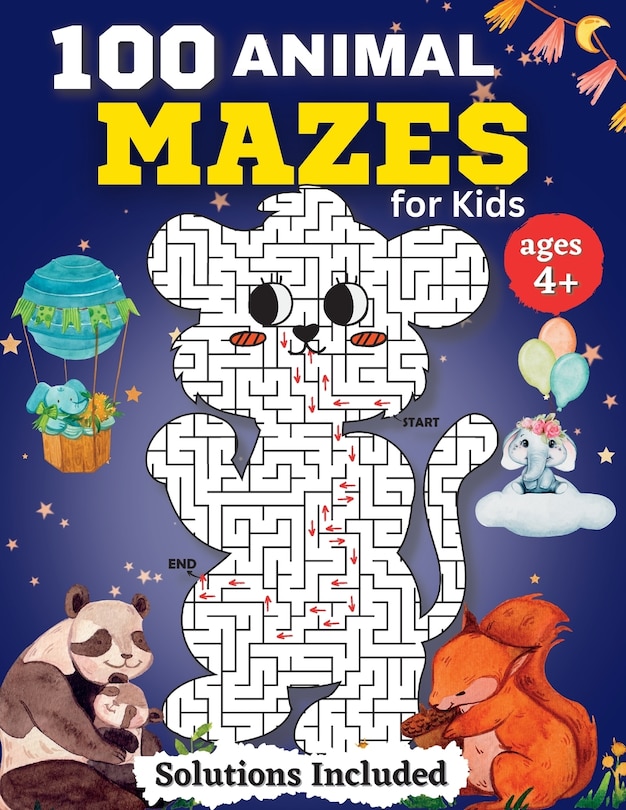 100 Animal Mazes for kids for Kids Ages 4-8: Fun Mazes and Coloring for ...