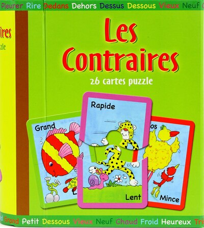 Les contraires: 26 cartes puzzle | Indigo