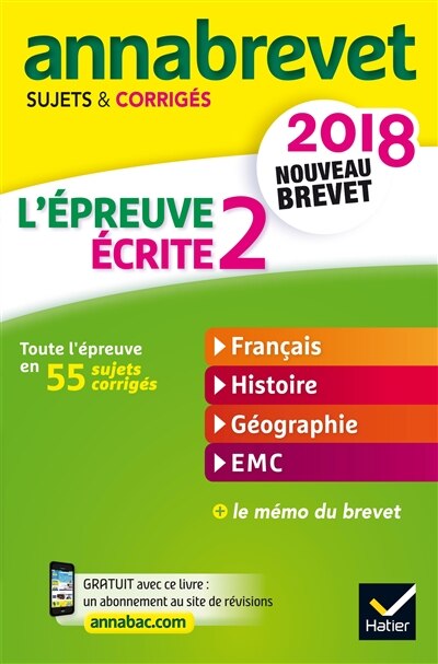 L' Épreuve Écrite 2: Français, Histoire, Géographie, Emc Book By Hatier ...