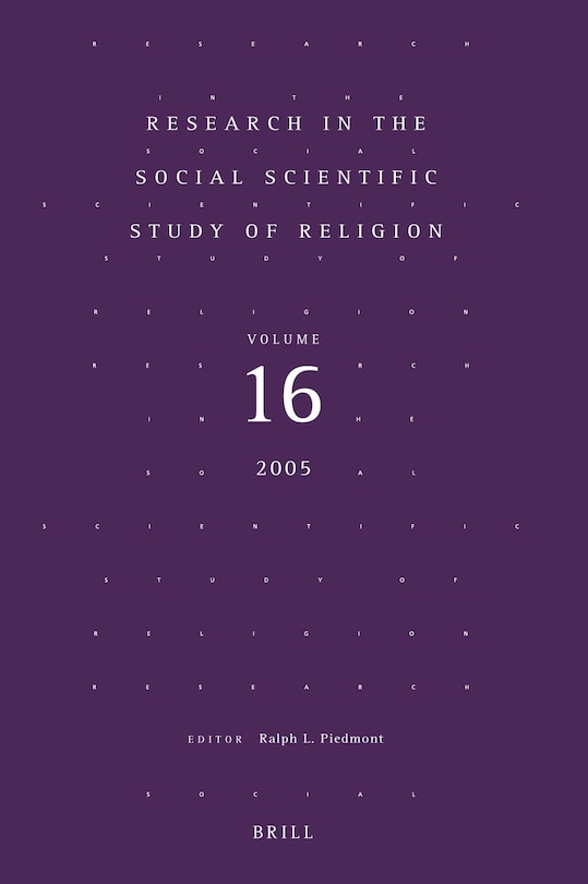 Research In The Social Scientific Study Of Religion, Volume 16 ('tp ...