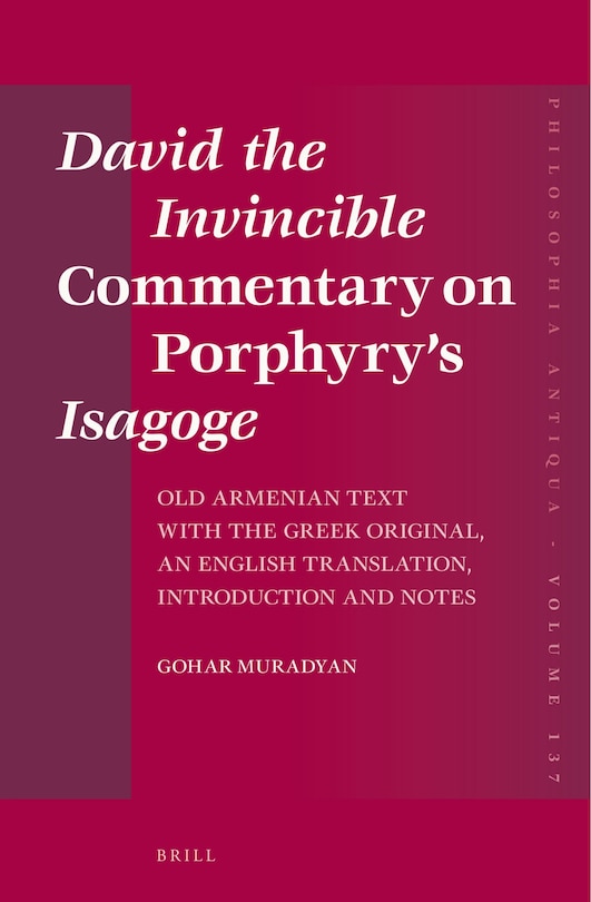 David The Invincible Commentary On Porphyry’s Isagoge: Old Armenian ...