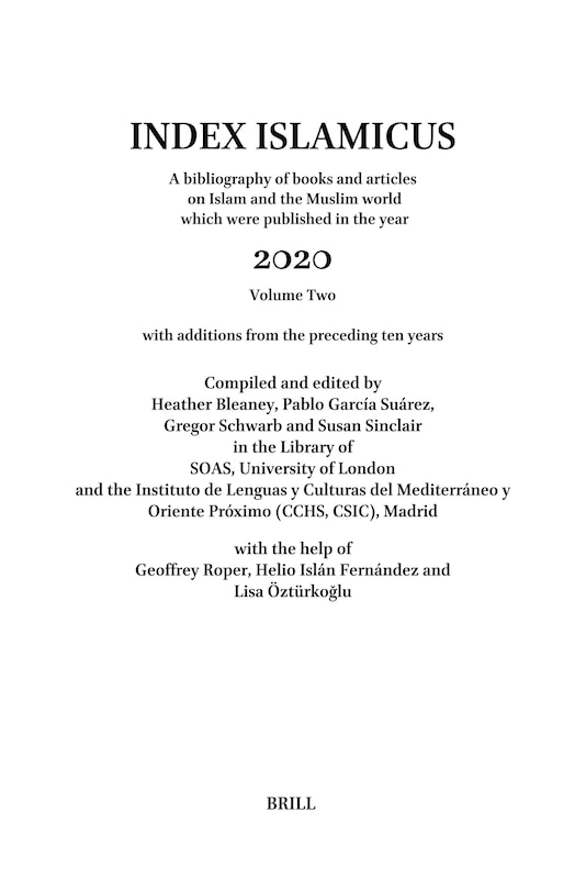 Index Islamicus Volume 2020 (2 Vols) ('tp') | Indigo