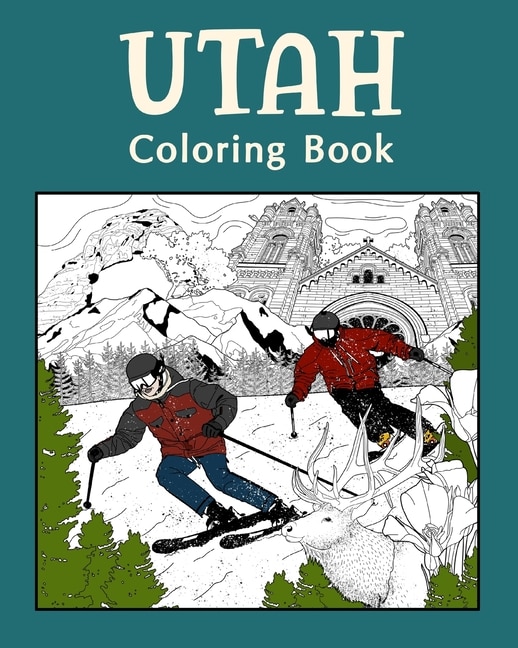 Utah Coloring Book: Adult Coloring Pages, Painting On Usa States ...