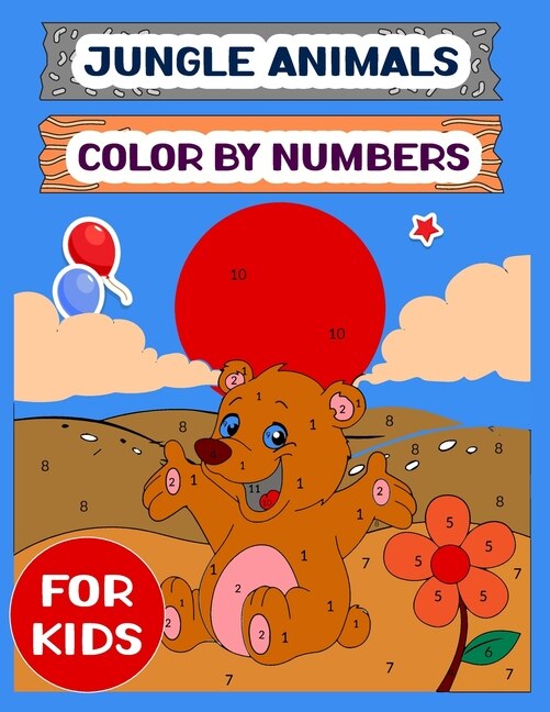 Jungle Animals Color By Numbers For Kids: Animal Coloring Patterns For ...
