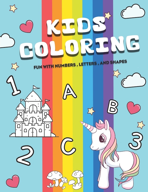 KIDS Coloring fun with numbers, letters, and shapes: Easy, LARGE, GIANT ...