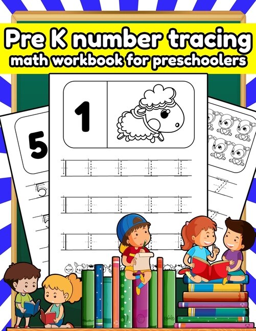 Pre K number tracing math workbook for preschoolers: Tracing numbers ...
