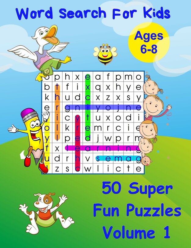 Word Search For Kids Ages 6-8: 50 Fun Word Puzzles, Perfect For Travel ...