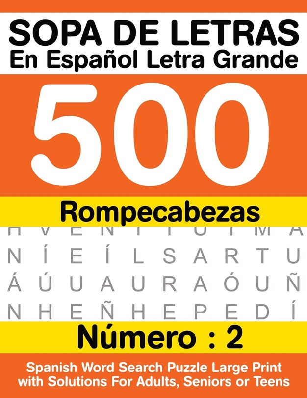 Sopa De Letras En Español Letra Grande 500 Rompecabezas: Para Adultos ...