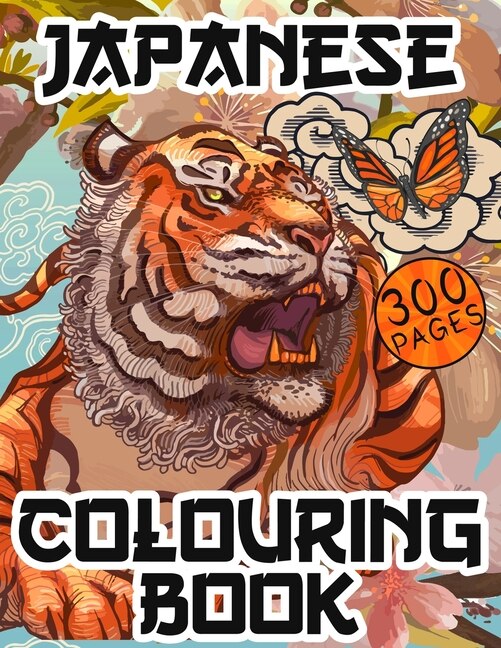 Japanese Colouring Book 300 Pages Japanese Style Coloring Book Such As Dragons Castle Koi