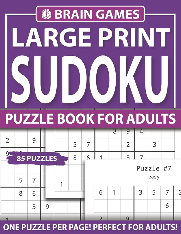 Brain Games Large Print Sudoku Puzzle Book For Adults: Sudoku Helps To ...