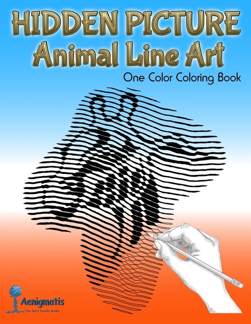 Hidden Picture Animal Line Art: One Color Coloring Book | Indigo