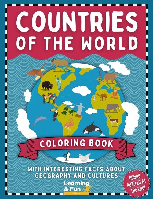 Countries of the World Coloring Book: Educational Map Coloring Book ...