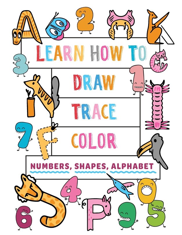 Learn how to draw trace color: Numbers shapes alphabets | Indigo