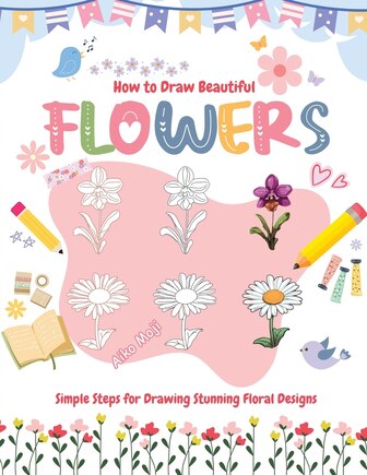how to draw garden flowers in simple steps