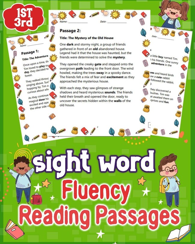 Sight Word Fluency Reading Passages For Grades 1st To 3rd: Elevate ...