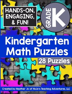 Kindergarten Math Puzzles: Kids Ages 4, 5, 6, & 7 - Matching Words To ...