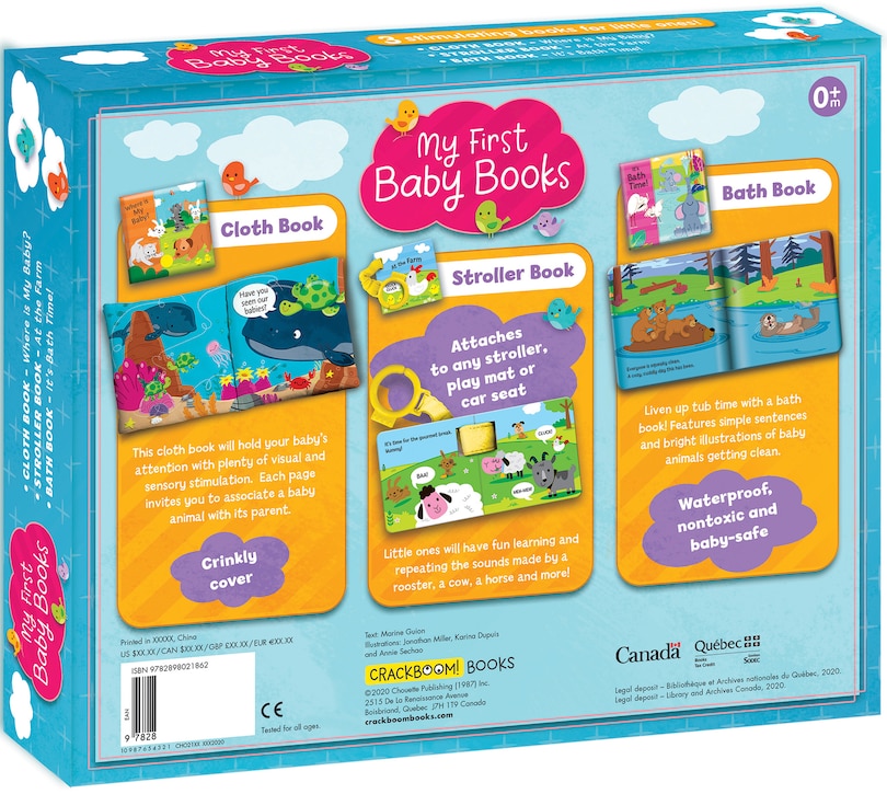 My First Baby Books: 3-in-1 Box Set With Cloth Book, Bath Book ...