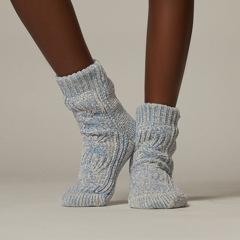 Chenille Twist Sock ('') | Indigo