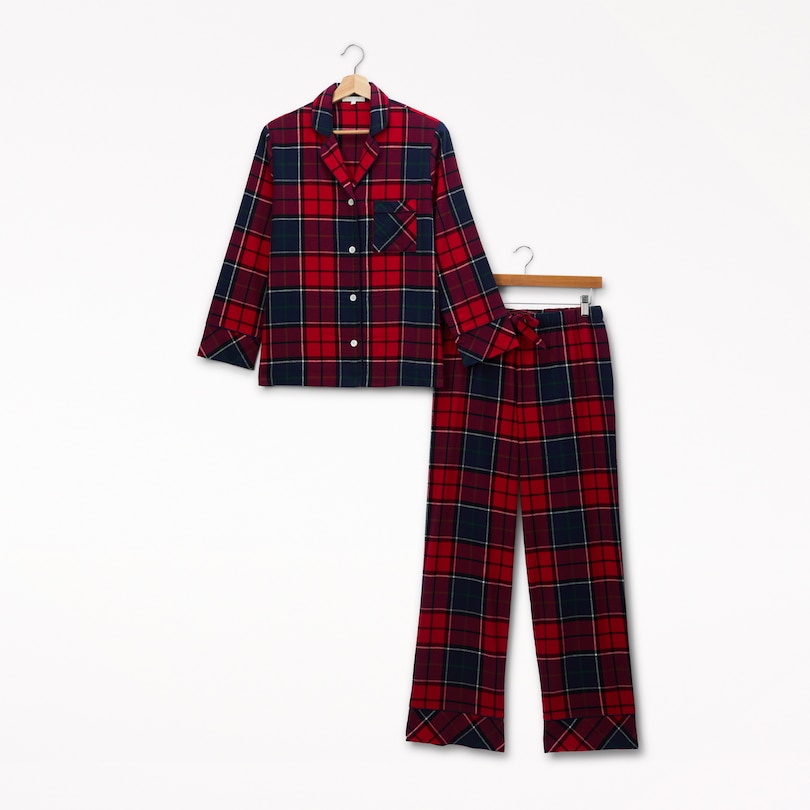 Flannel Pajama Pant Set, Red Stewart Plaid