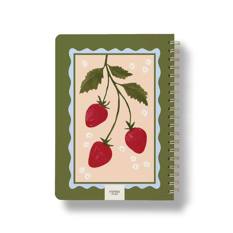 Strawberry Border Spiral Hardcover Recipe Journal ('') | Indigo