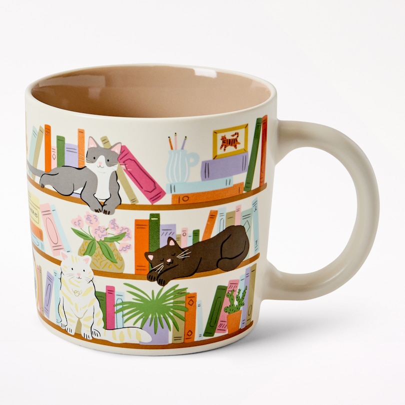 Cat Bookshelf Mug ('') | Indigo