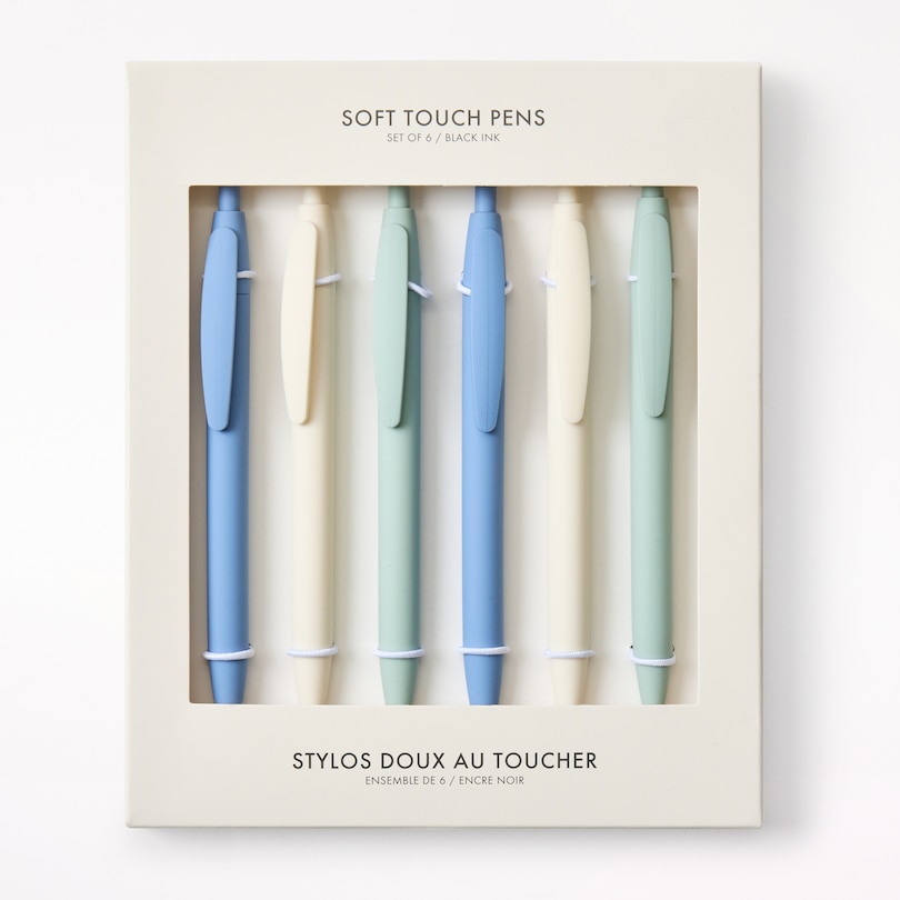 Soft Touch Pens, Set Of 6 ('') | Indigo