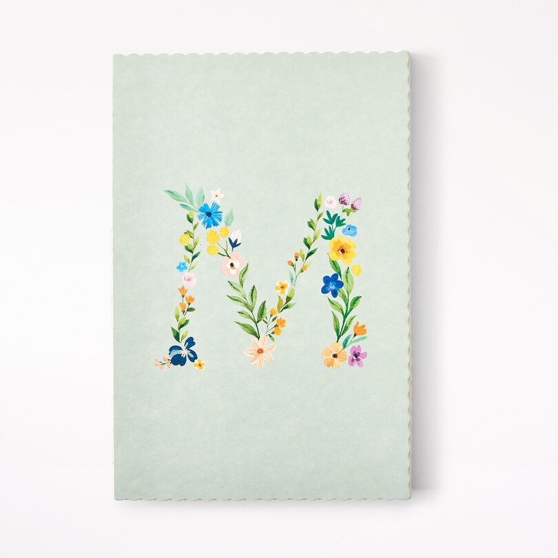 Monogram Floral Deckled Edge Notebook