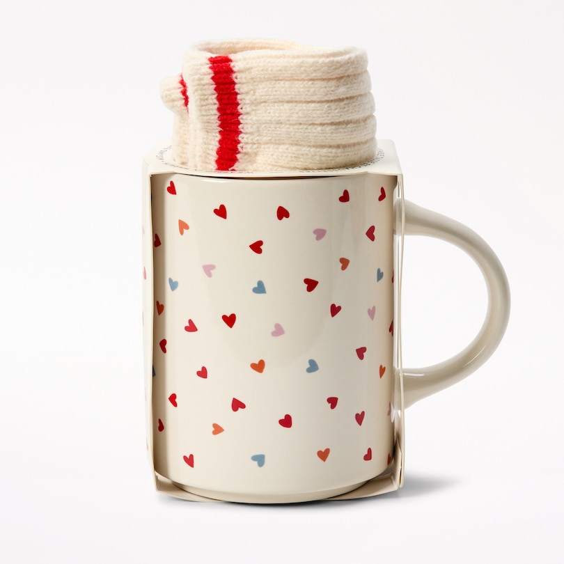 Multi Heart Mug & Sock Set ('') | Indigo