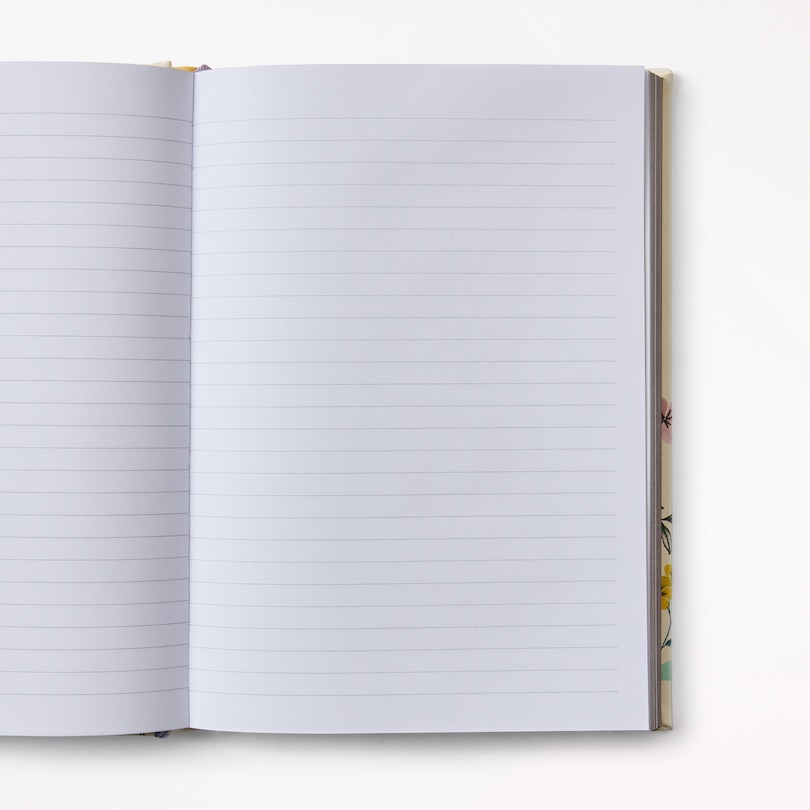 Hardcover Faux Leather Journal, Ivory Garden ('') | Indigo