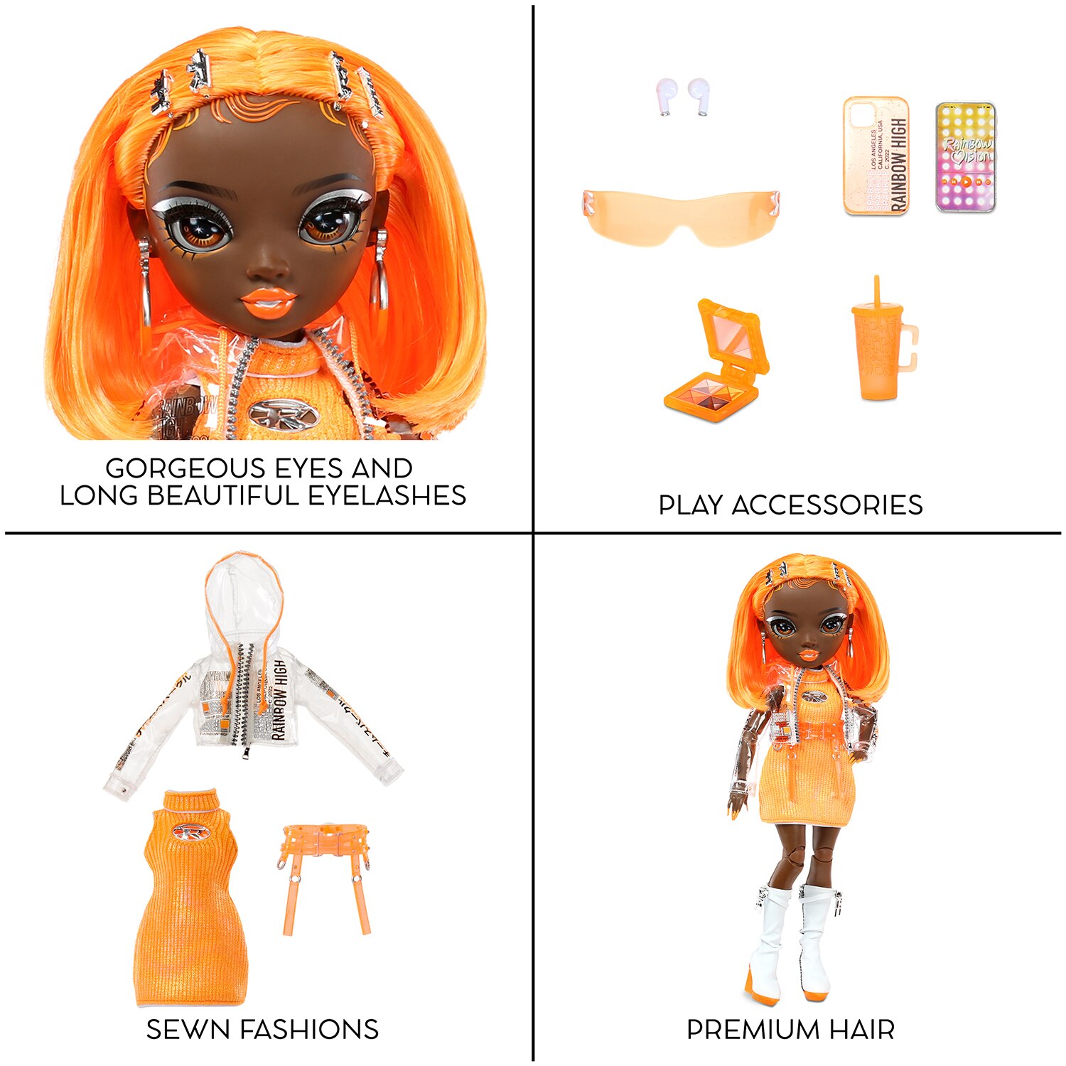 Rainbow High Michelle - Orange Fashion Doll | Village Green Shopping Centre