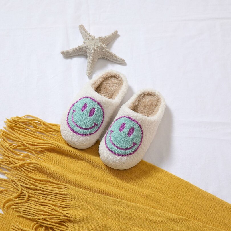Kids Smiley Face Slippers | Indigo