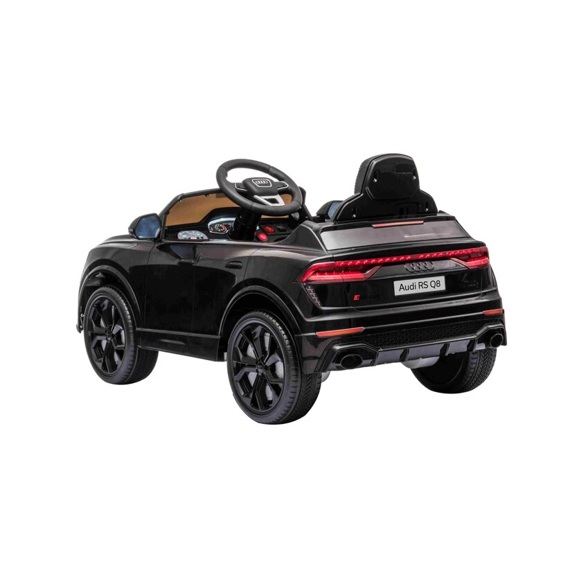 12V Audi Rs Q8 Electric Ride On Toy Car, Black | Indigo