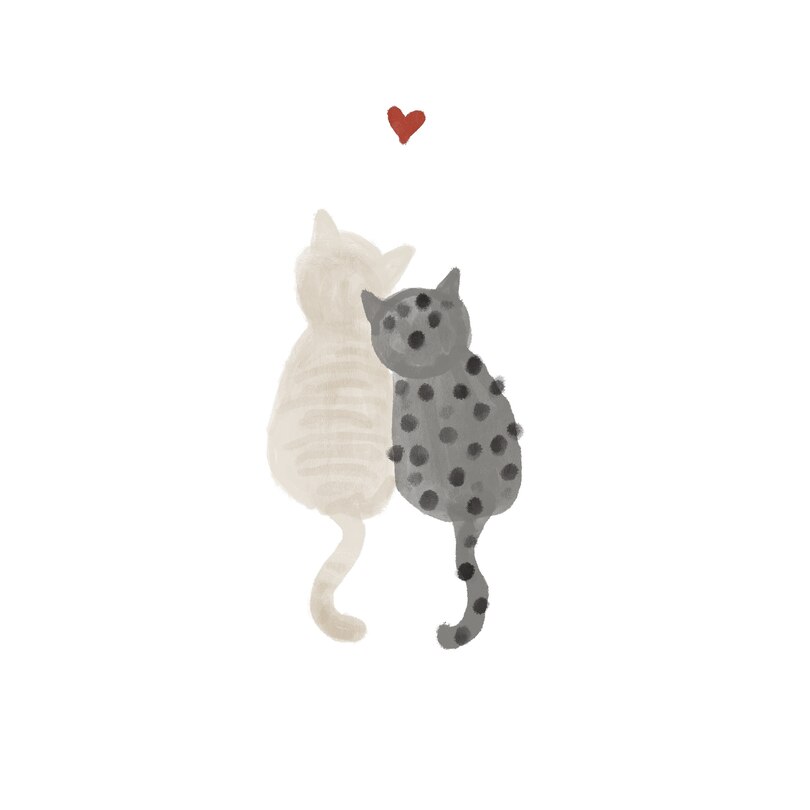 Single Greeting Card Purrrfect Love | Indigo