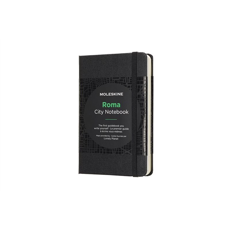 City Notebook, Rome, Hard Cover, Pocket, Black | Indigo