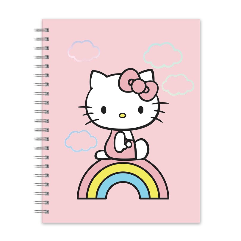 Hello Kitty Classic Pink Extra Large Spiral Notebook With Stickers ...