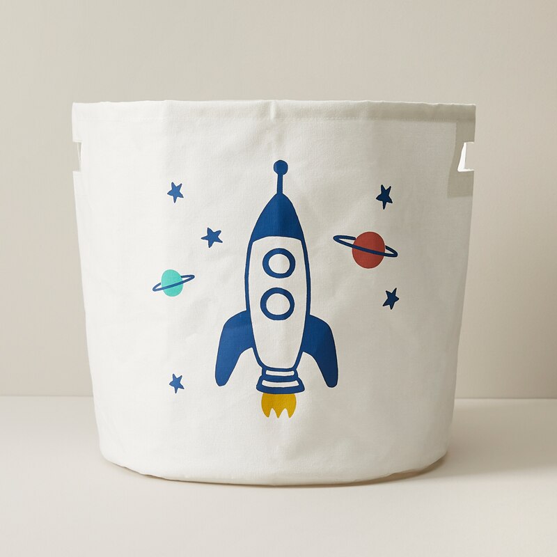 Canvas Basket - Rocket Ship | Indigo