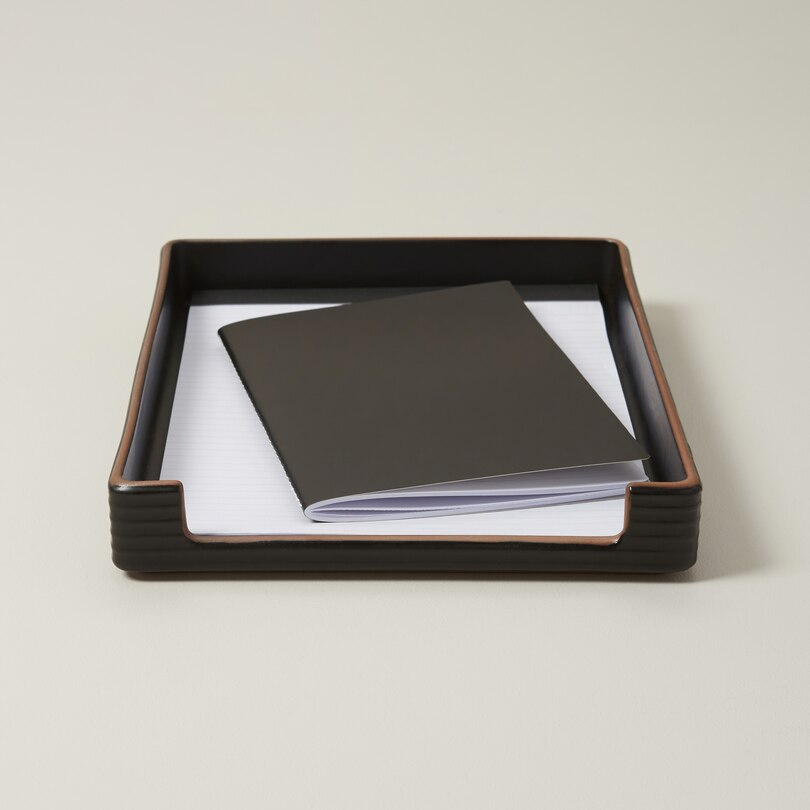 Art Ribbed Ceramic Paper Tray Black | Indigo