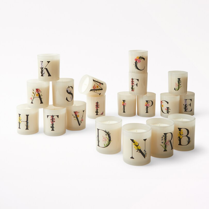Wild Flowers Monogram Candle, 8 oz